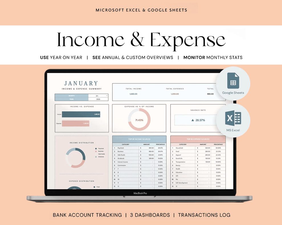 Income and Expense Tracker – Lady Stacks